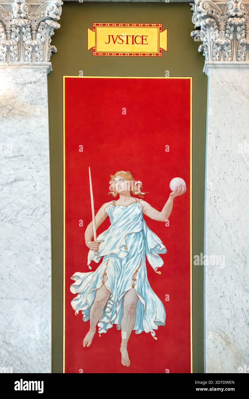 WASHINGTON DC — The Justice mural in the Library of Congress Thomas ...