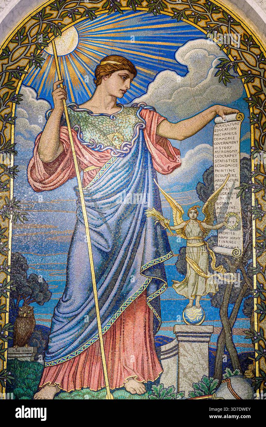 WASHINGTON DC — The Minerva of Peace mosaic by Elihu Vedder is on the ...