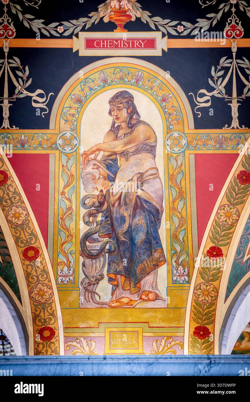 WASHINGTON DC — The Chemistry mural by Walter Shirlaw is one of eight ...