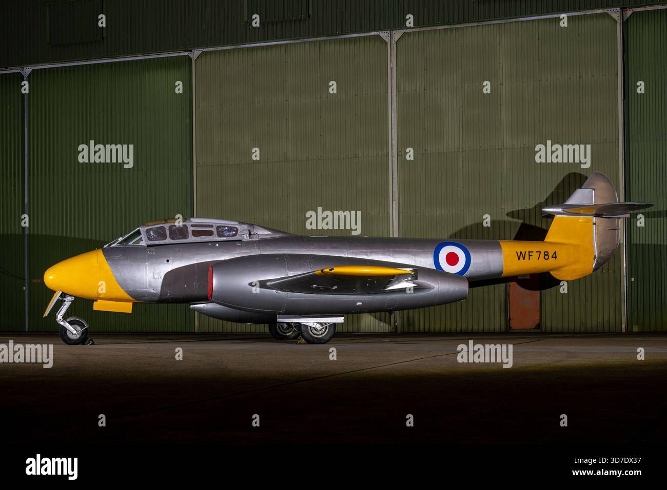 Cold War jet illuminated during a night photography shoot at the South ...