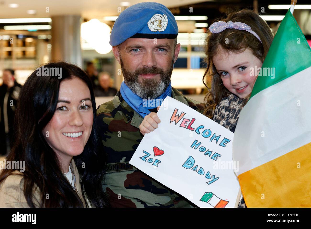 Sergeant Philip Conlon, from Sligo, with his wife, Kirsty and daughter ...