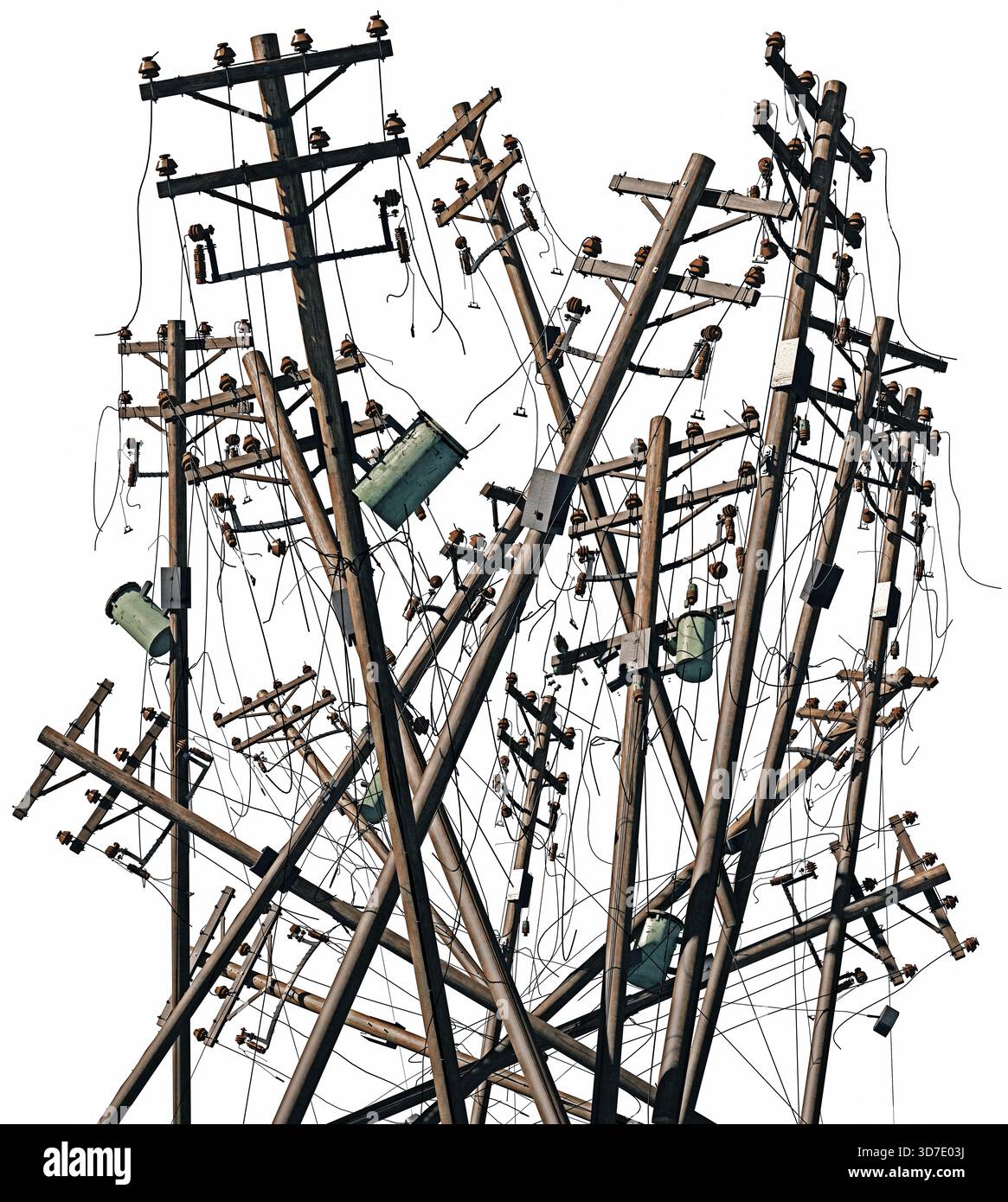 Old wooden electric poles hi-res stock photography and images - Alamy