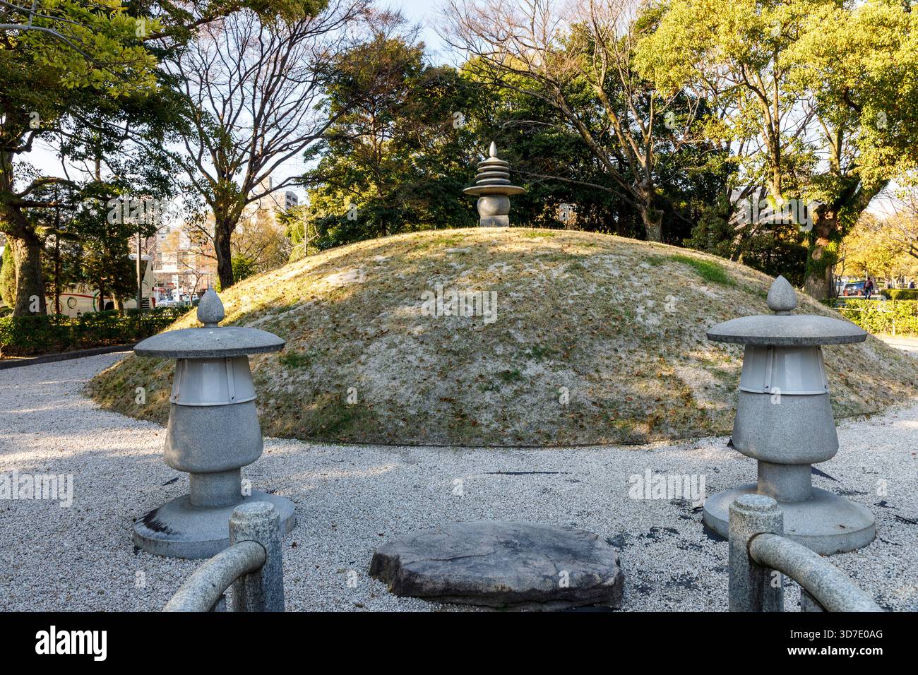 Atomic bomb memorial mound, burial site of ashes of 70,000 victims ...