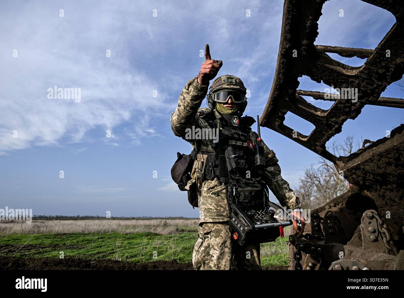 A demining operator of the 808th Dniester Separate Support Brigade of ...