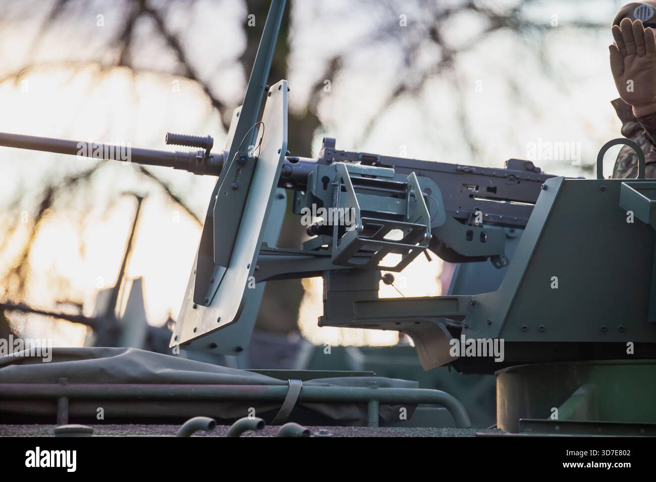 NATO ground forces weapon system with protective shield, extended ...