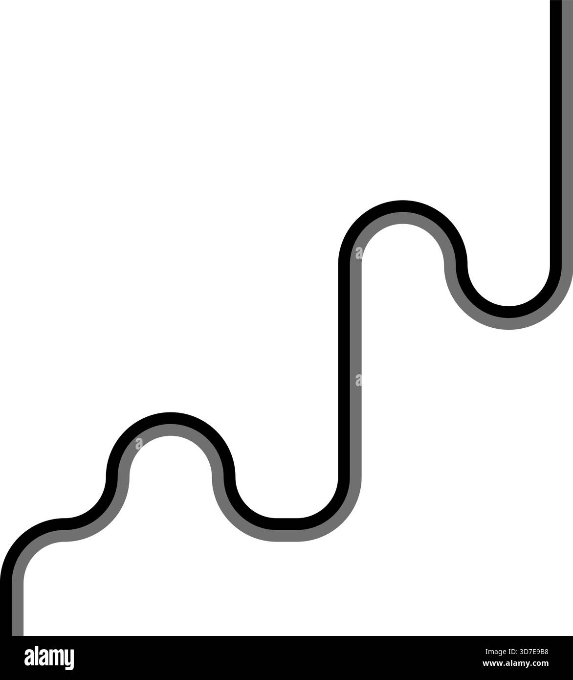 Two contrasting lines travel through a squared path composed of ...