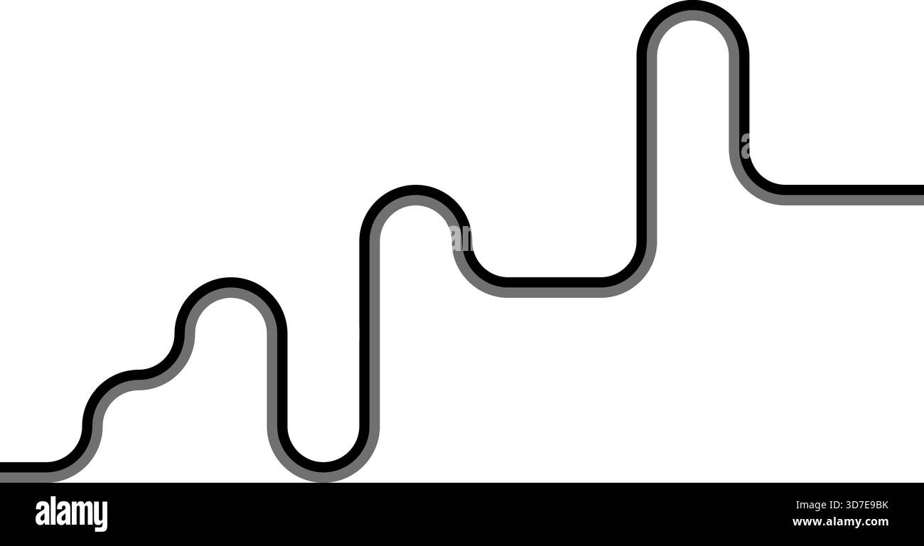 Thick paired lines outline a maze built from squared wave segments ...
