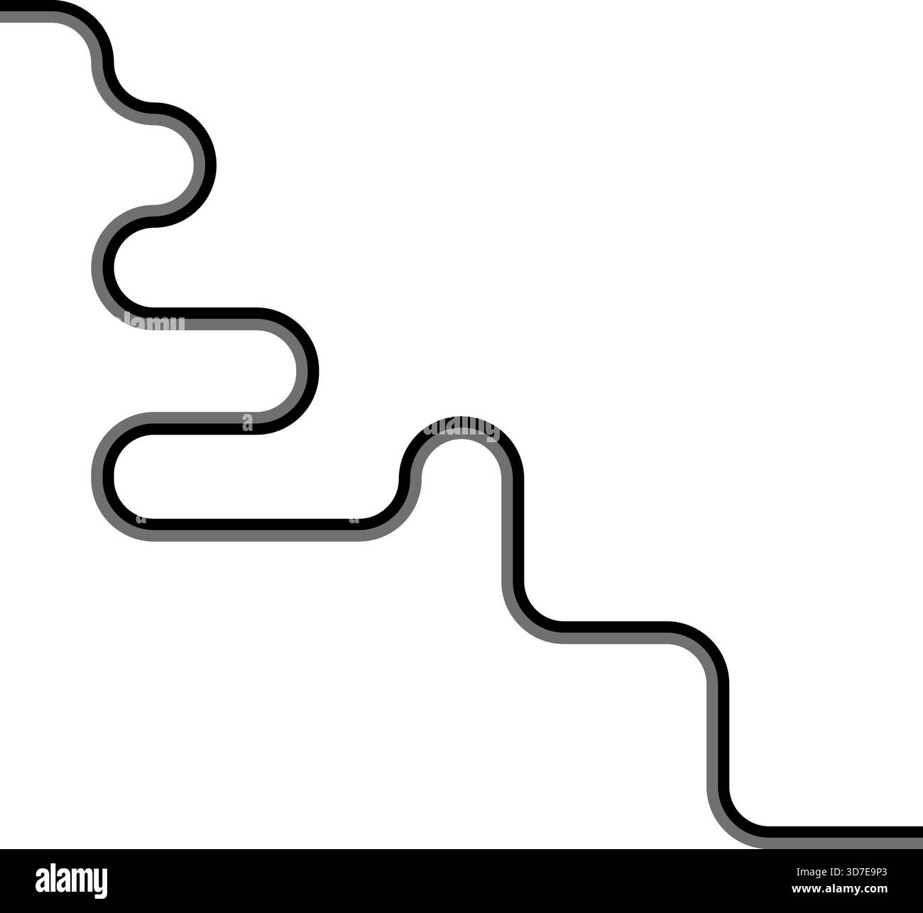 Dual-tone thick lines trace a squared wave path featuring repetitive ...