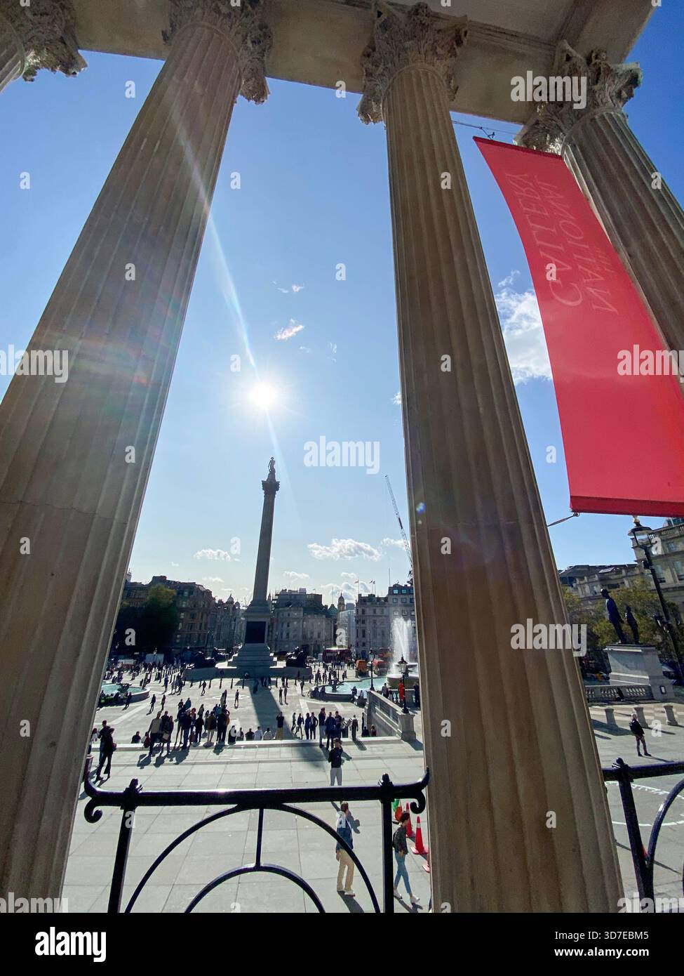 Trafalgar Square and Nelson’s Column from the National Gallery in ...