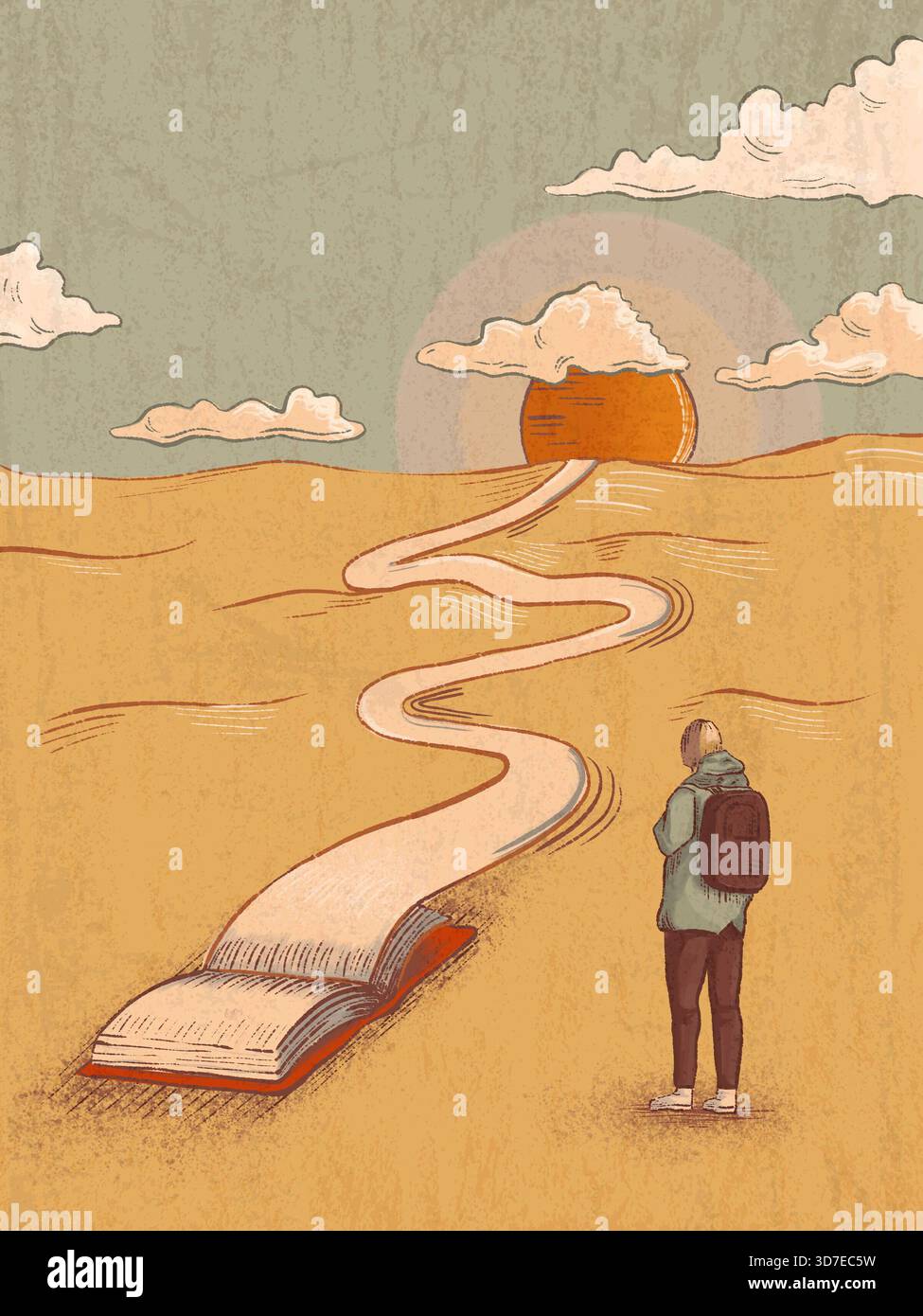 Reading books creates new paths for your mind. Digital illustration, my ...