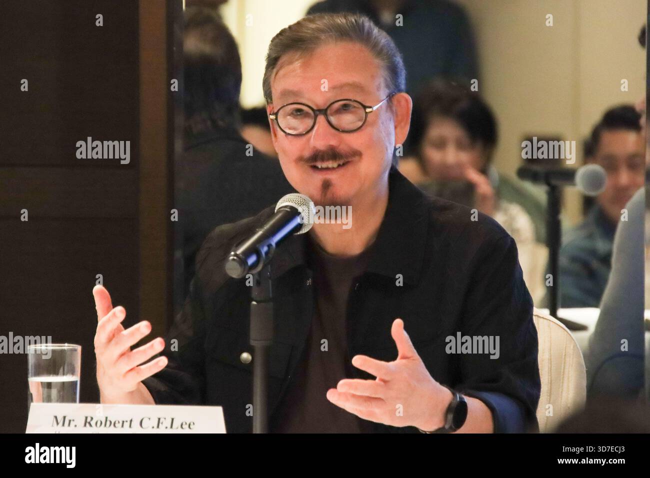 Robert Lee Chun-fai, Honorary Chairman of Bruce Lee Club, speaking at ...