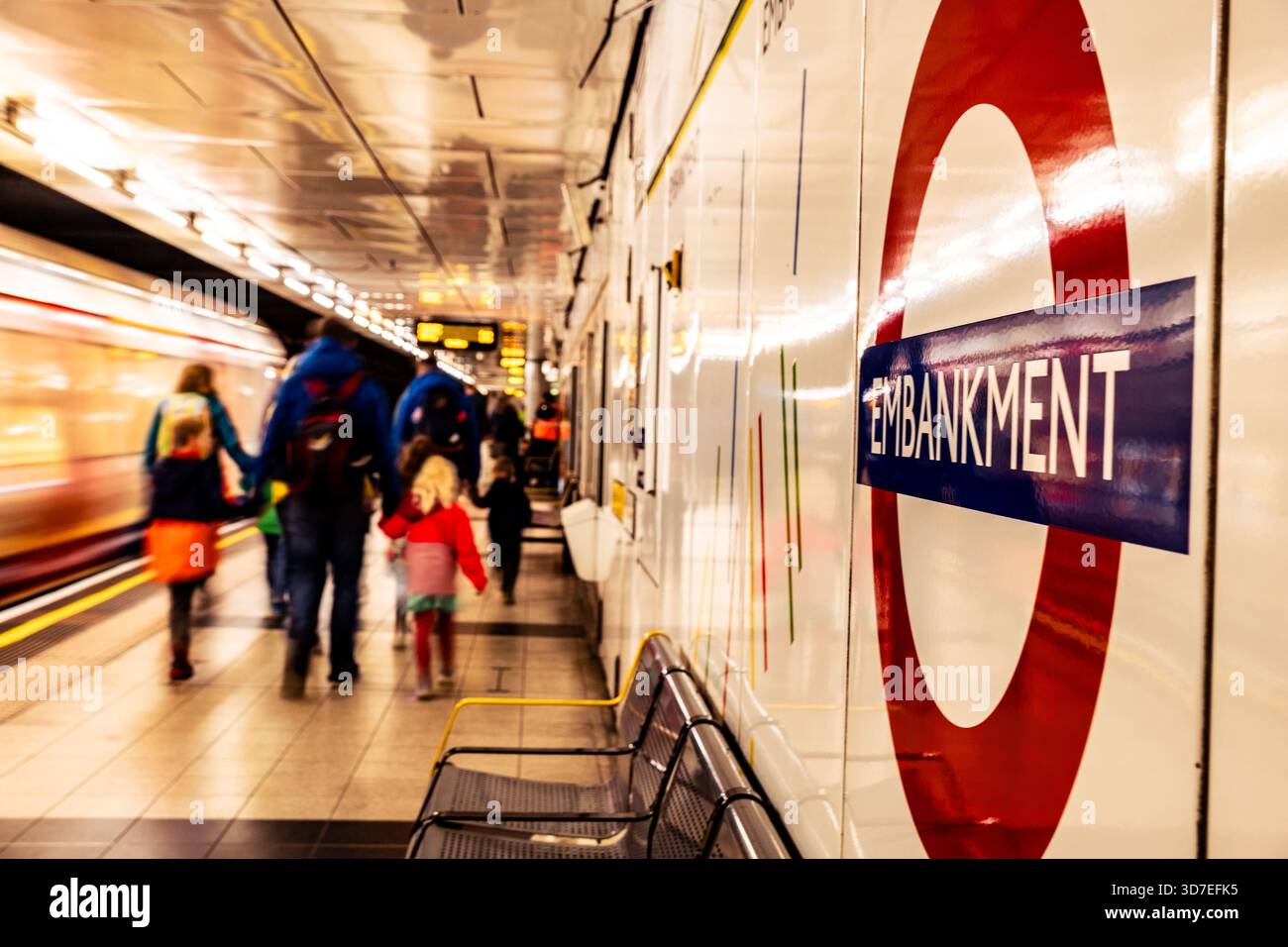 LONDON - OCTOBER 29, 2025: Embankment Underground Station – District ...