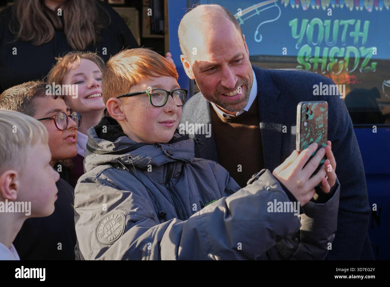 Britain's Prince William poses for a picture as he visits Youth Shedz ...