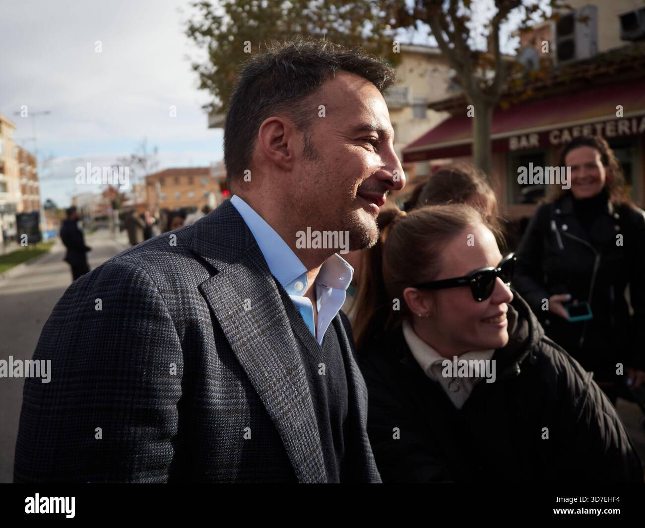 Filmmaker Alejandro Amenábar (left) is photographed leaving his tribute ...