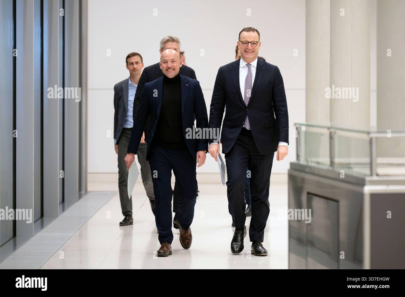 Alexander Hoffmann and Jens Spahn during the press statement on the ...