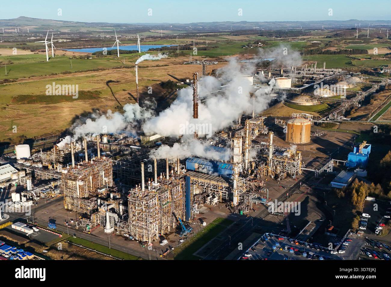 The ExxonMobil's ethylene plant at Mossmorran in Fife, following the ...