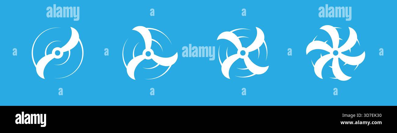 Airplane propellers with dynamic motion swirl effect. Vector aviation ...