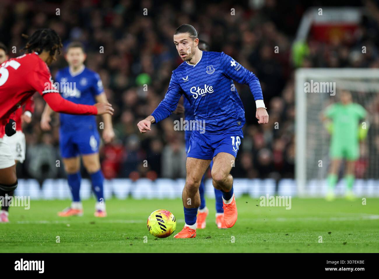 Everton midfielder Jack Grealish (18) in action during the Manchester ...