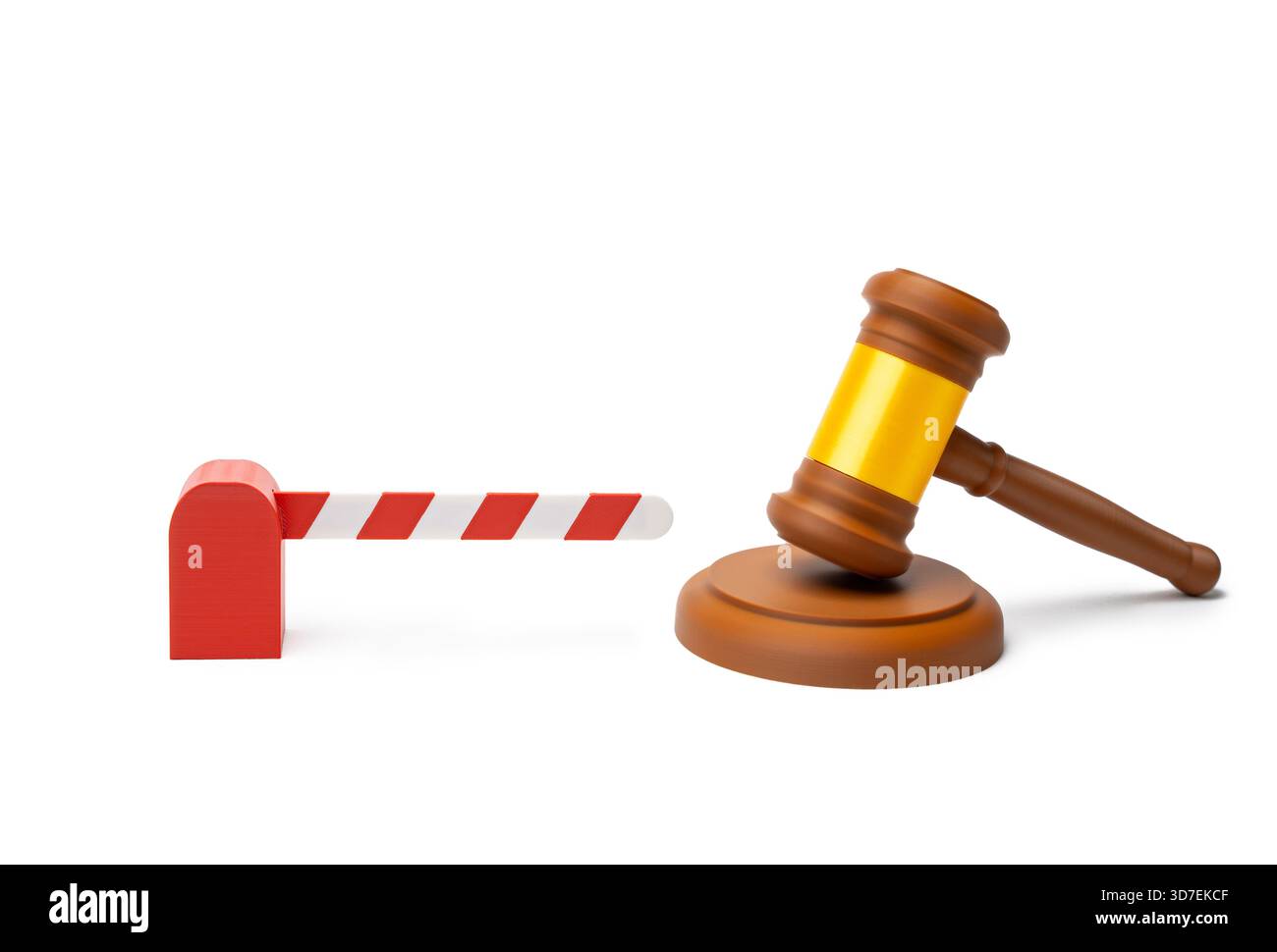 A barrier at the border and a judge's gavel. Migration regulation ...