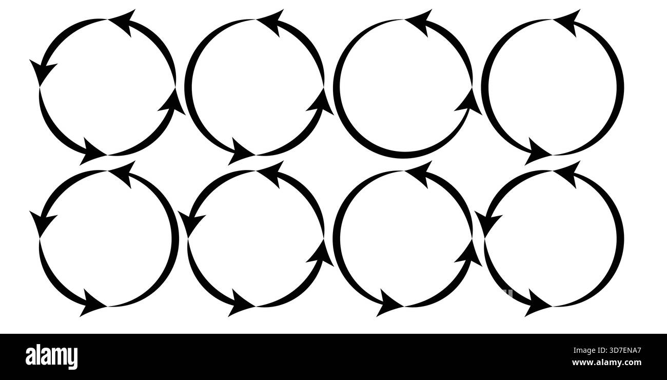 Rotating Arrow Circle Icon Set for Infographic Recycling Process ...