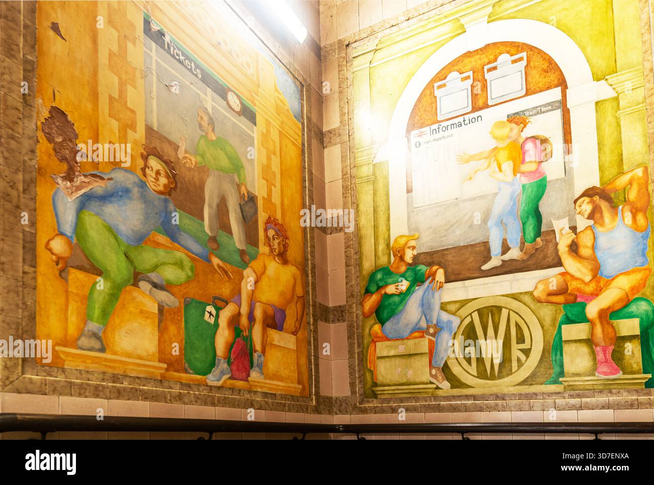 Stairwell mural, Exeter St Davids railway station, Exeter, Devon ...