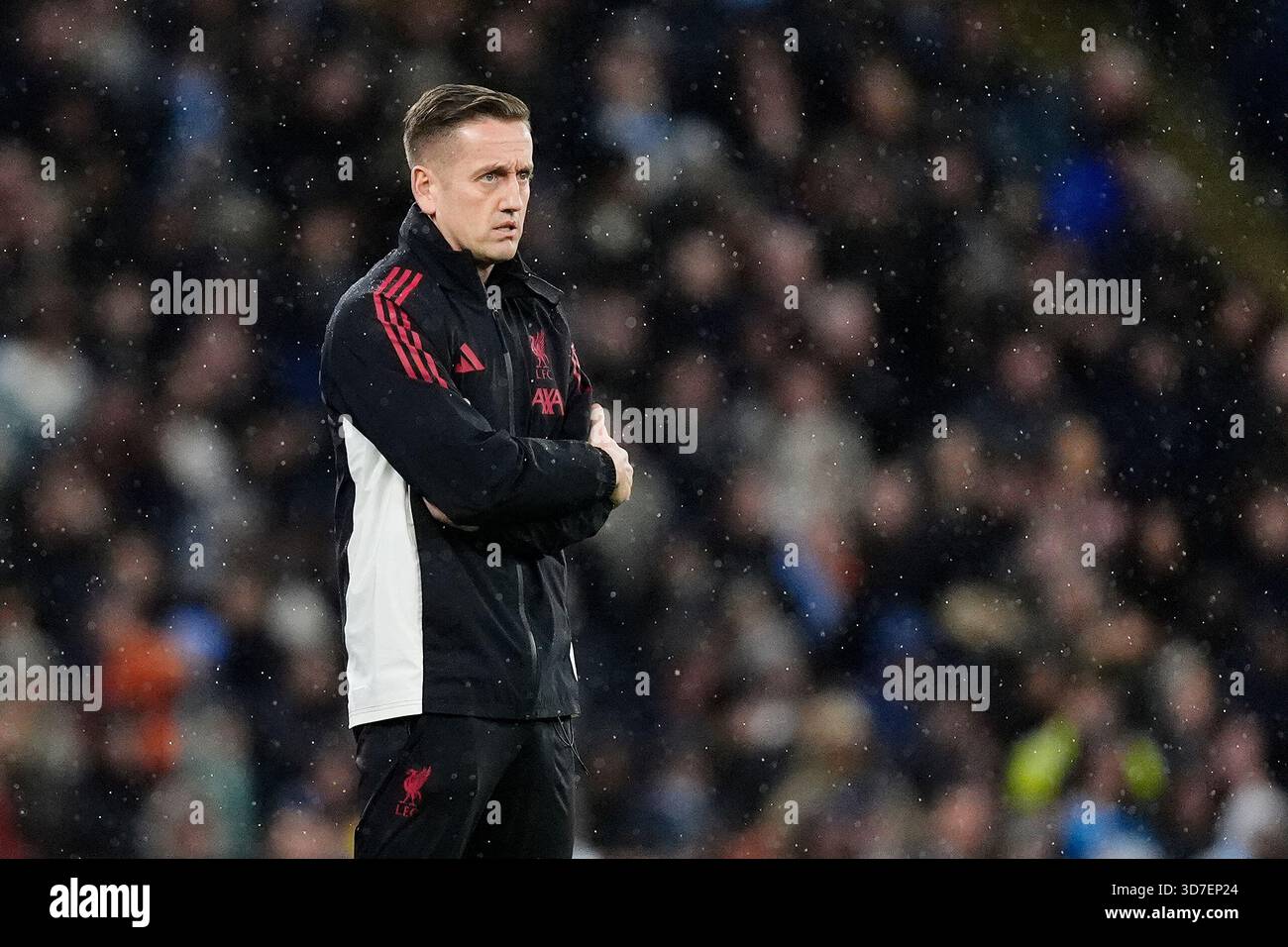 Liverpool coach Aaron Briggs during the Premier League match at Etihad ...
