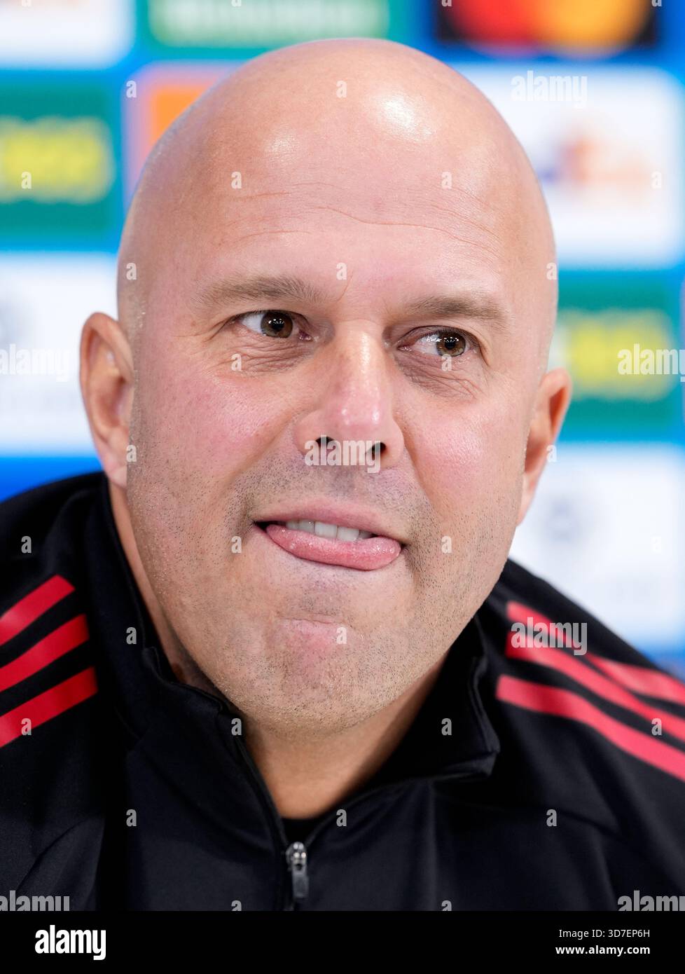 Liverpool manager Arne Slot during a press conference at Anfield ...