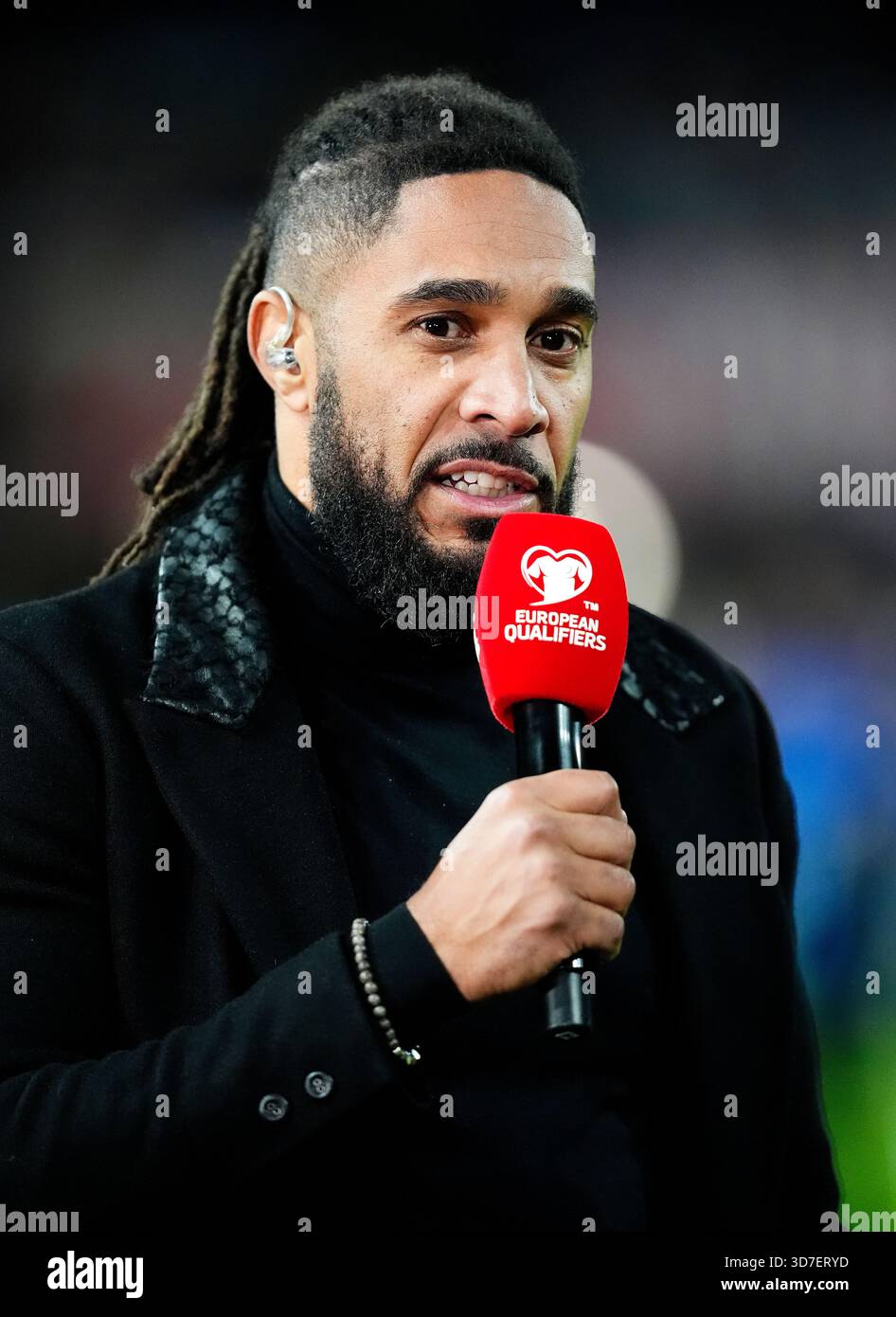 Pundit and former footballer Ashley Williams during the FIFA World Cup ...