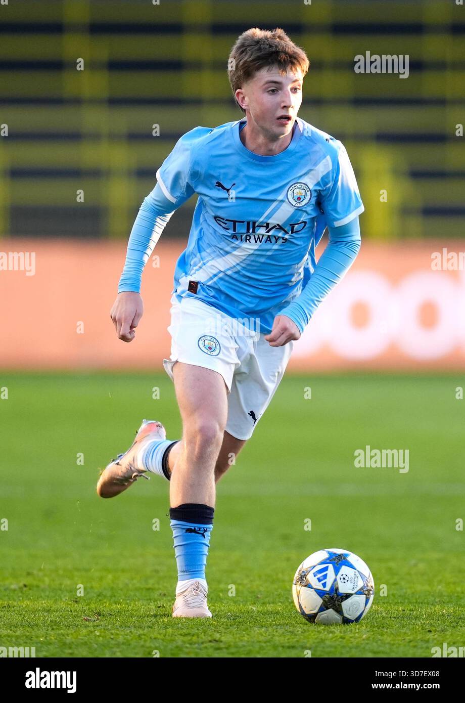 Manchester City Under 19's Charlie Gray in action during the UEFA Youth ...