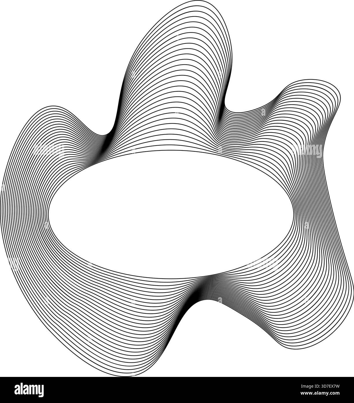 Composition with circular center and harmonious wavy outlines that ...