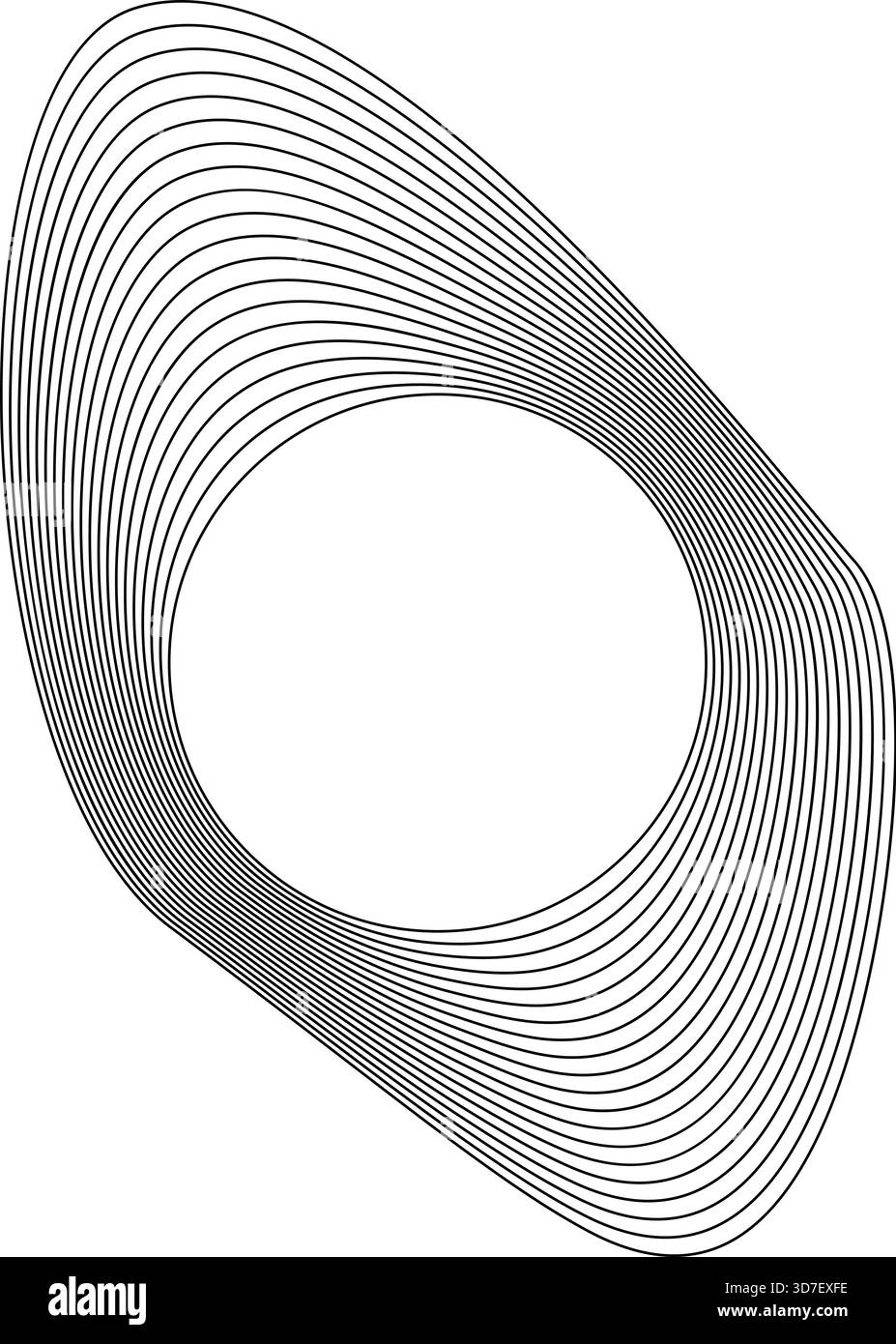 Circular void encompassed by rounded outlines forming organic and ...