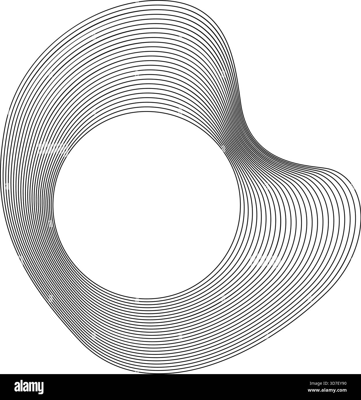 Circular center bordered by smooth and rounded contours that blend ...