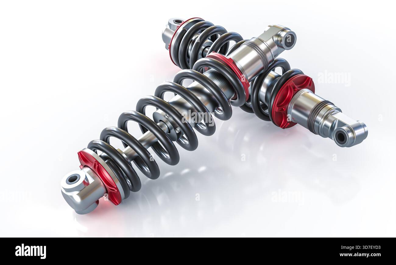 Automotive shock absorbers 3d vehicle suspension Stock Photo - Alamy