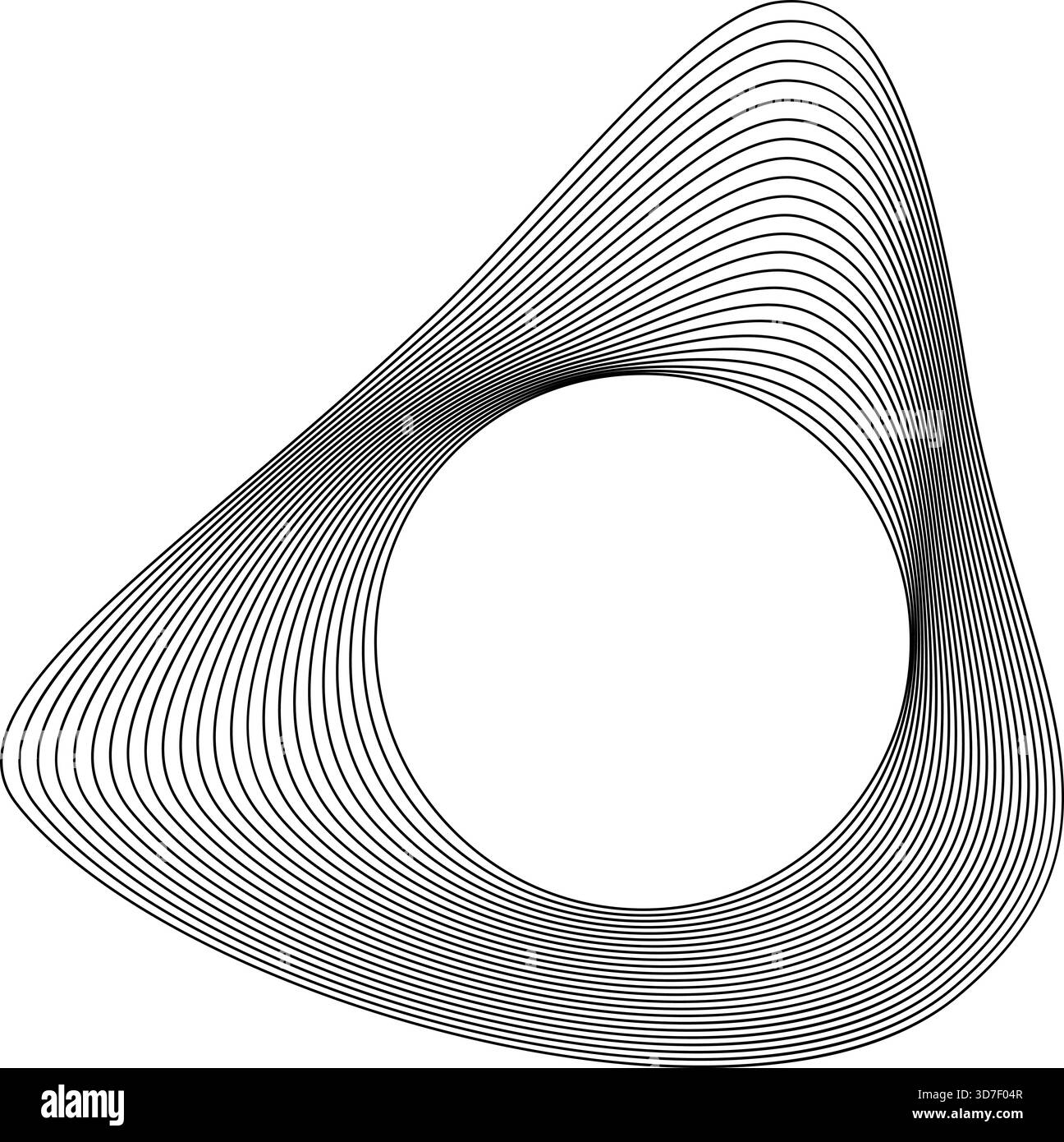 Composition centered on a circular void with contour lines expanding ...
