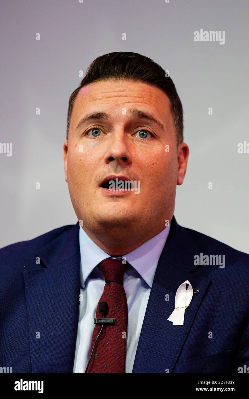 Health Secretary Wes Streeting speaks during the King's Fund conference ...