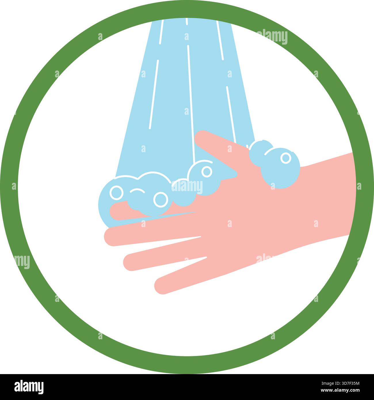 A hand is being washed with soap in a circle Stock Vector Image & Art ...
