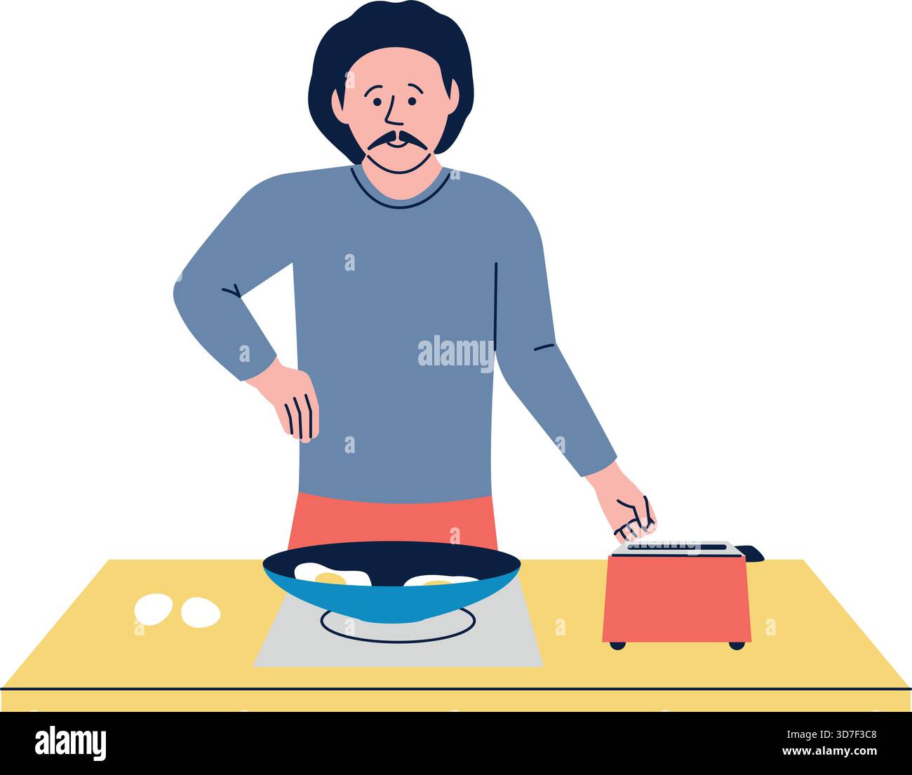 Person standing cooking on Stock Vector Images - Alamy