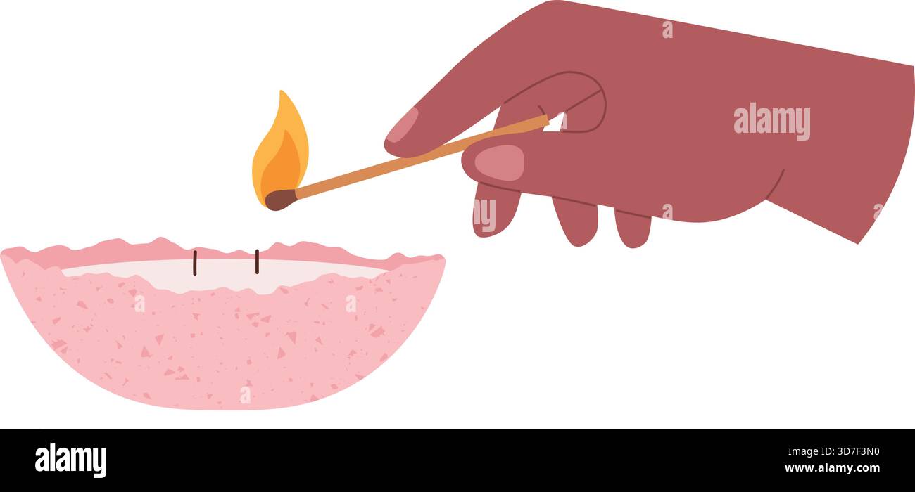 Color candle in hand Cut Out Stock Images & Pictures - Alamy