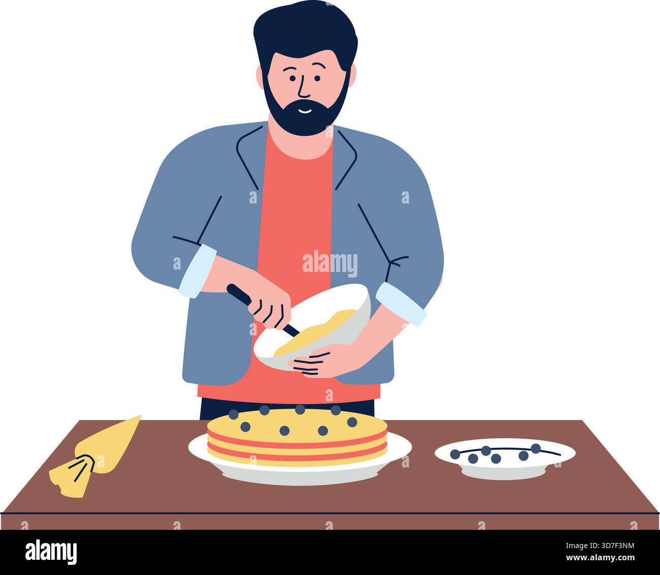 Cafe happy man pastry Cut Out Stock Images & Pictures - Alamy