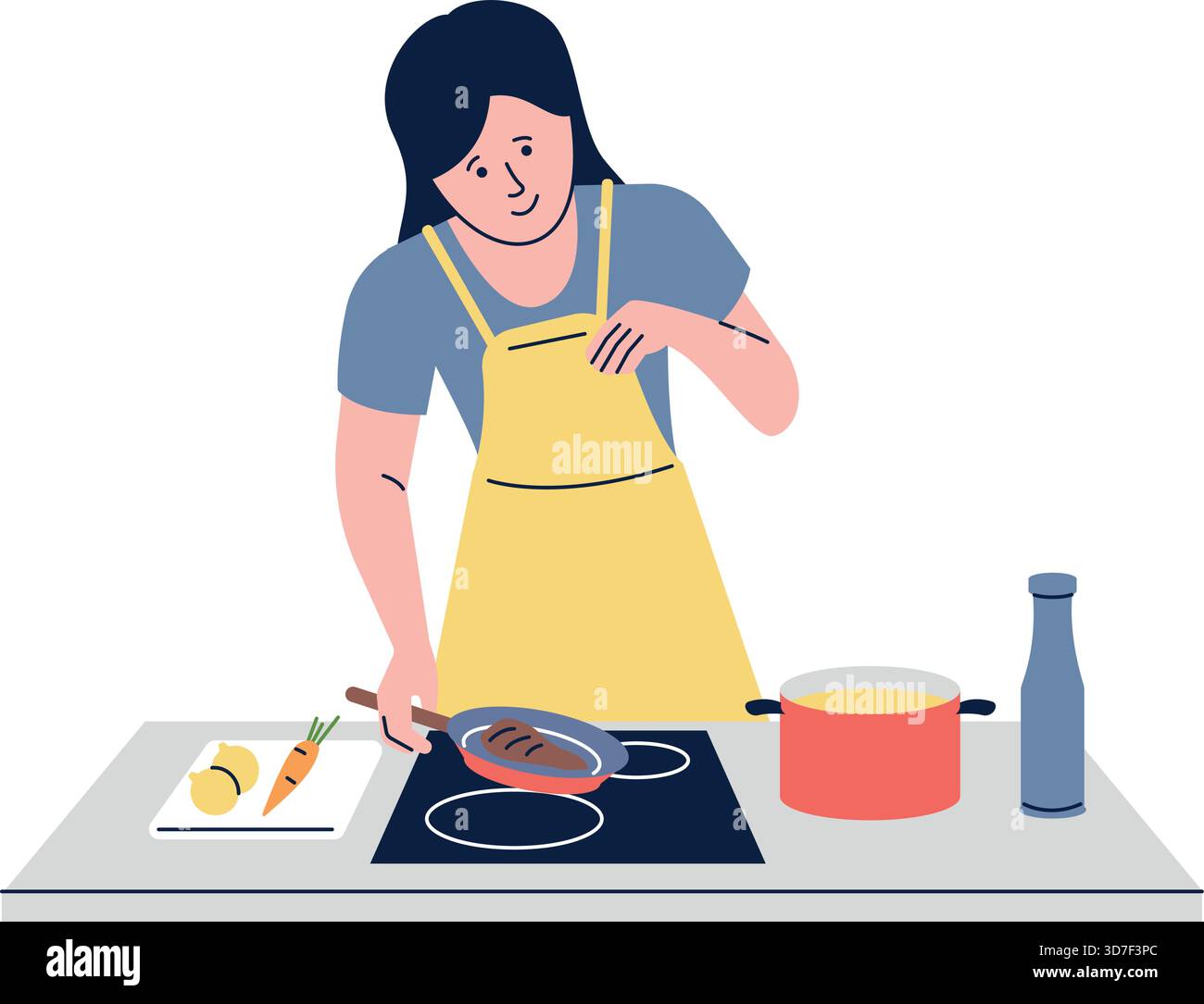 Young woman in apron on Cut Out Stock Images & Pictures - Alamy