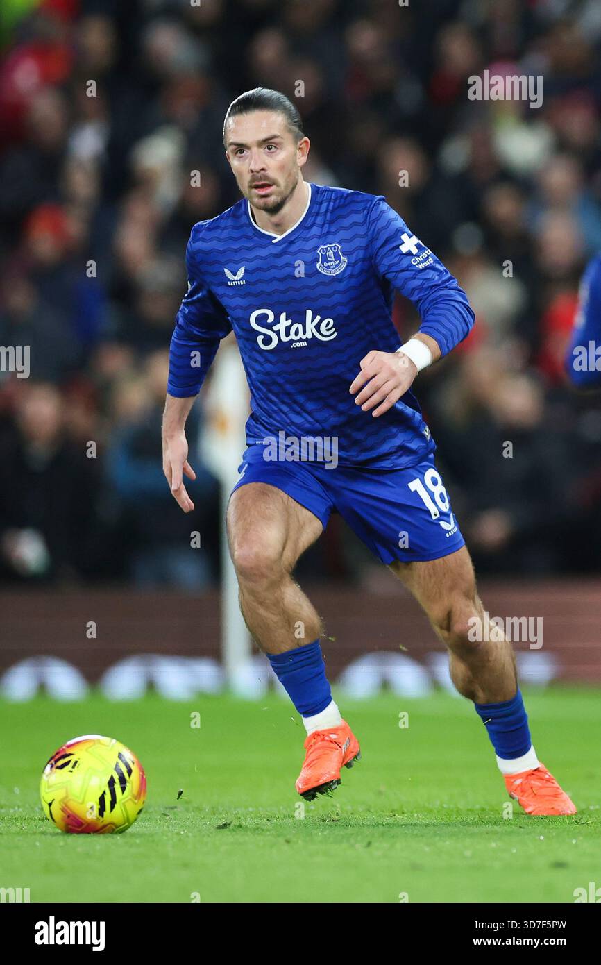 Everton midfielder Jack Grealish (18) in action during the Manchester ...