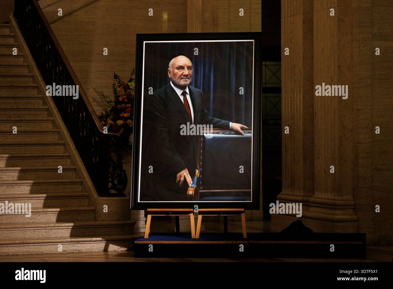 A portrait of former Stormont speaker Alex Maskey unveiled at ...