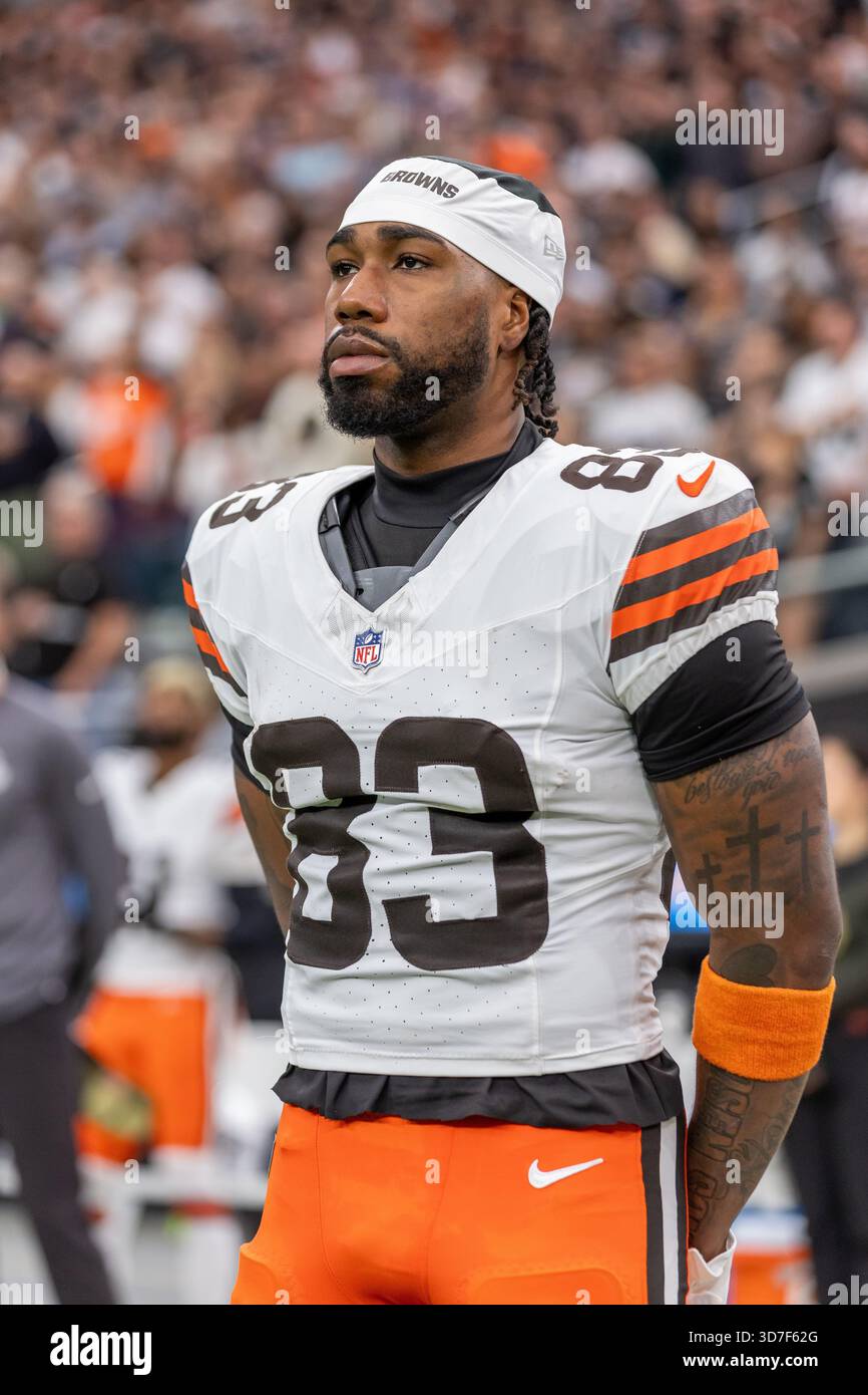 Cleveland Browns wide receiver Malachi Corley (83) stands for the ...