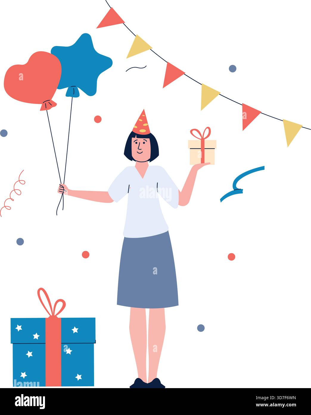 Cake balloons gift bow Cut Out Stock Images & Pictures - Alamy