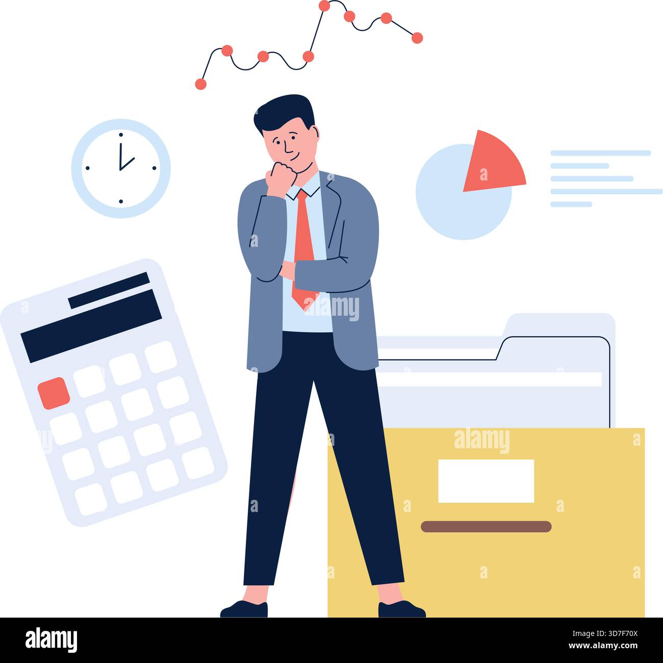 Standing desk office confident Stock Vector Images - Alamy