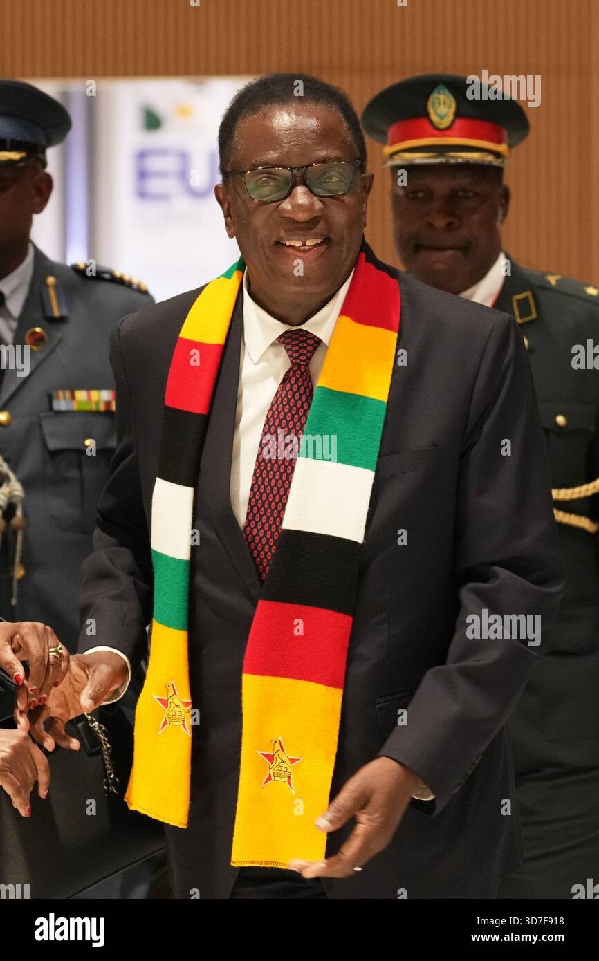 Zimbabwe's President Emmerson Mnangagwa attends the African Union ...