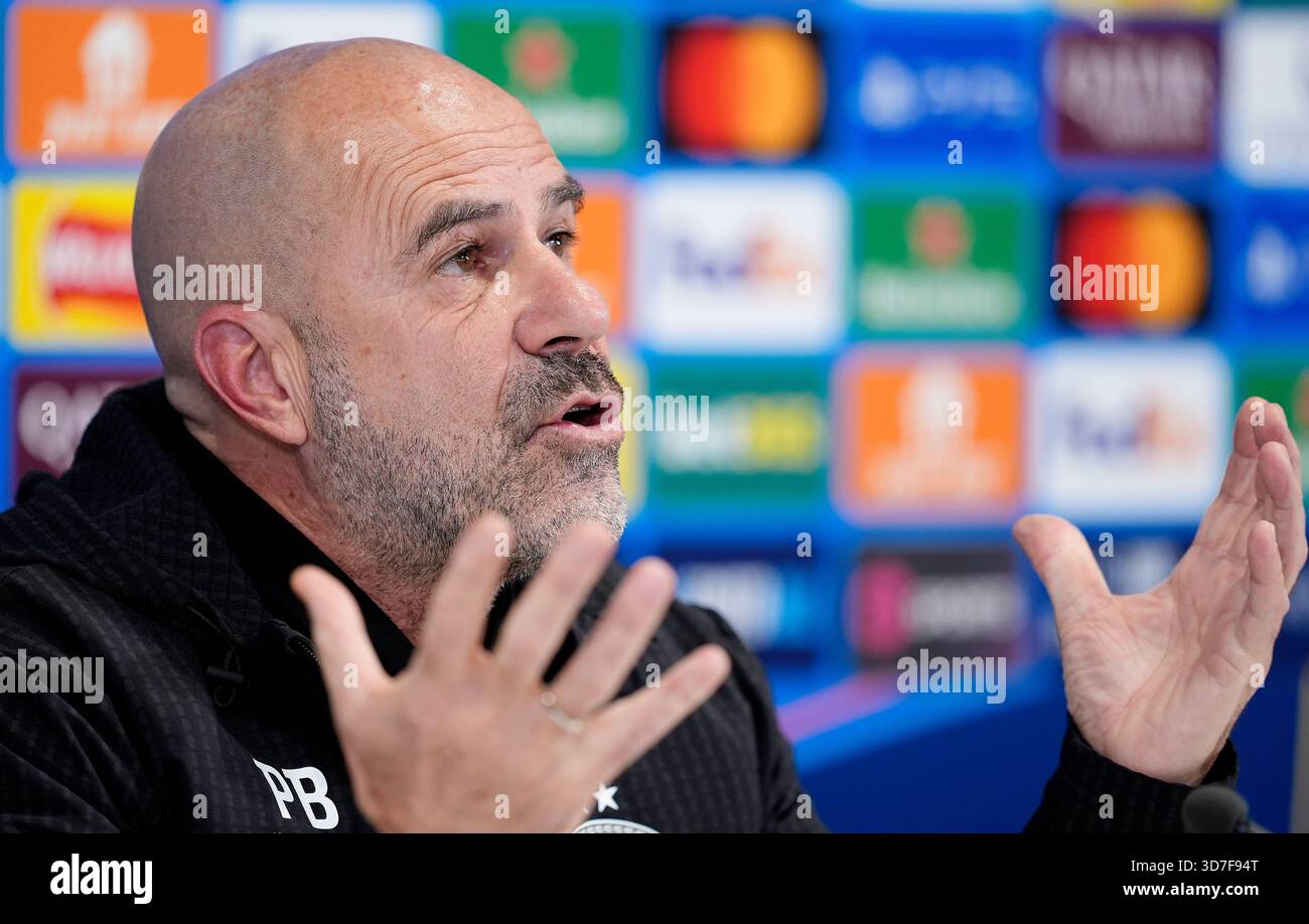 PSV Eindhoven head coach Peter Bosz during a press conference at ...