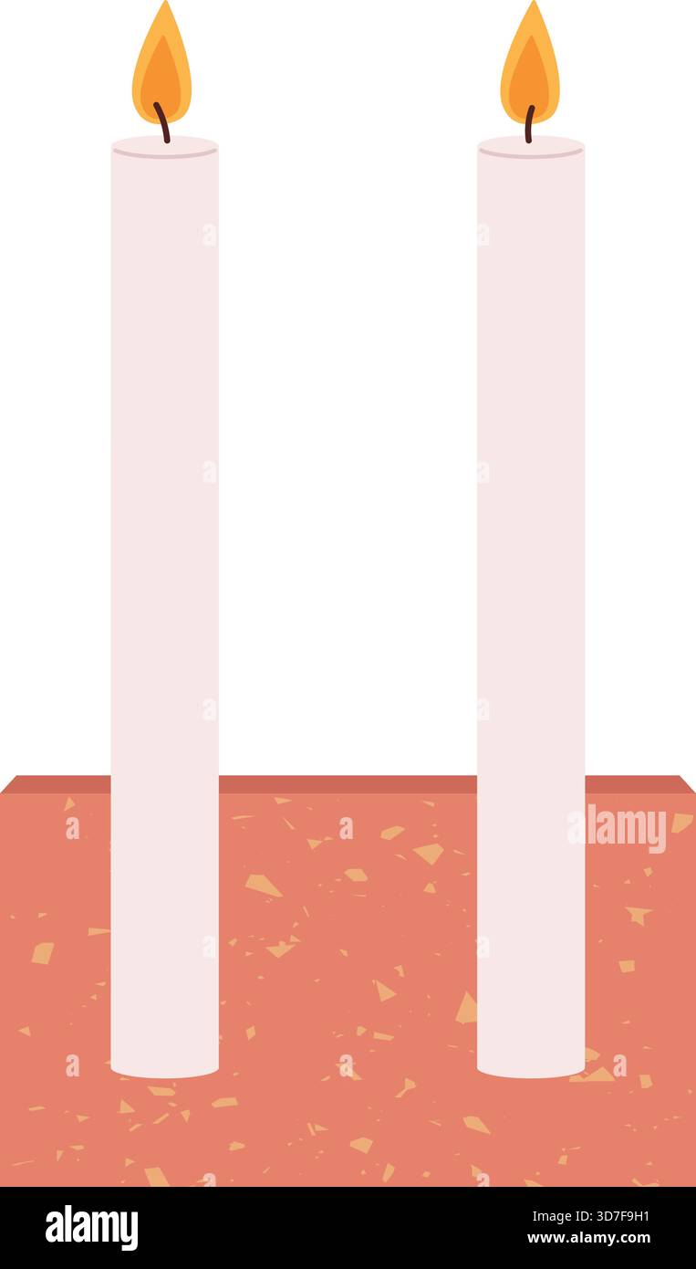 White lit candles in Stock Vector Images - Alamy