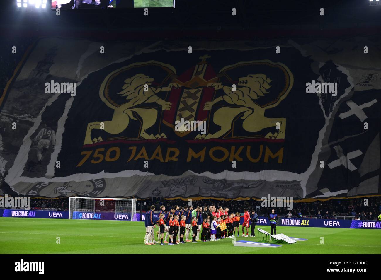 AMSTERDAM - Ajax supporters with a banner, 750 years of Amsterdam ...