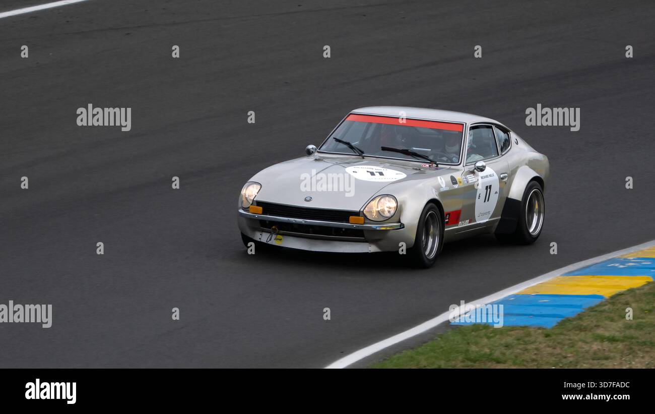Le Mans, France - 06-30-2023: 24h Classic race, Datsun 240Z Gr.IV (1972 ...